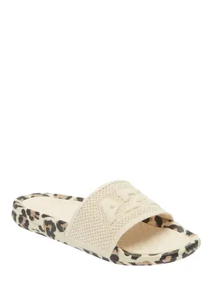Apl APL Big Logo Techloom Knit Sport Slide Parchment / Leopard