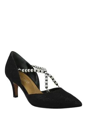 J. Reneé J. Reneé Zayna Convertible Pointed Toe Pump Black Glitter