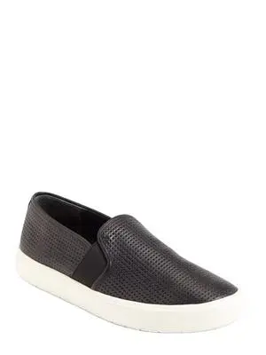 Vince Blair Slip-on Sneaker - Black Perforated Leather
