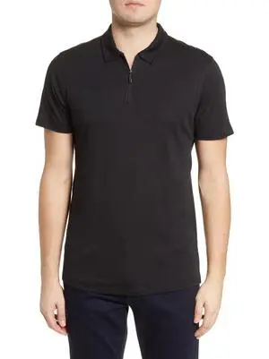 Robert Barakett Georgia Zip Polo Black