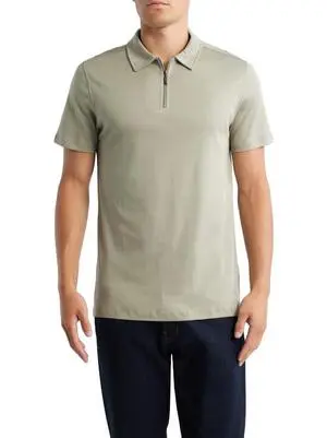 Robert Barakett Georgia Zip Polo Dried Sage