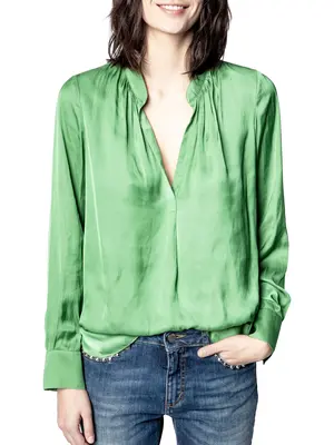 Zadig&Voltaire Zadig & Voltaire Tink Satin Blouse Amande
