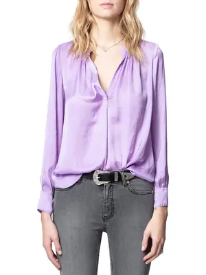 Zadig&Voltaire Zadig & Voltaire Tink Satin Blouse Mauve