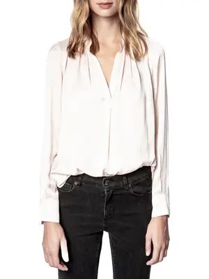 Zadig&Voltaire Zadig & Voltaire Tink Satin Blouse Rose