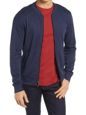 Robert Barakett Georgia Pima Cotton Varsity Jacket - Blue Night