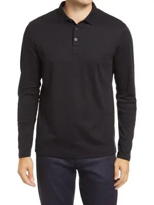 Robert Barakett Georgia Long Sleeve Polo - Black