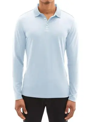 Robert Barakett Georgia Long Sleeve Polo - Blue Haze