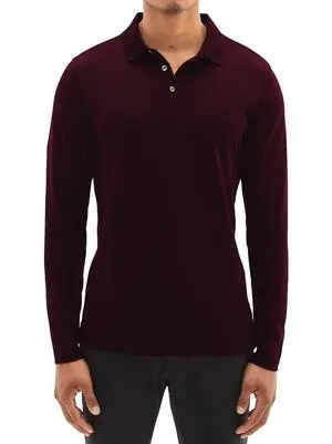 Robert Barakett ROBERT BARAKETT Georgia Long Sleeve Polo Cabernet