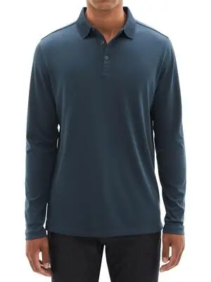 Robert Barakett Georgia Long Sleeve Polo - Night Teal