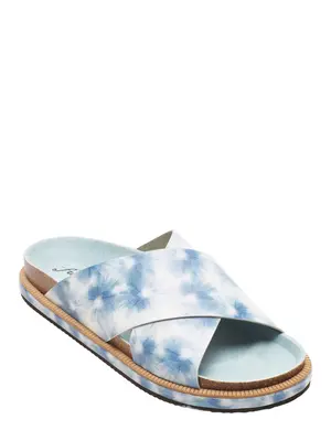 Free People Free People Sidelines Slide Sandal Blue Tie Dye