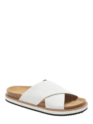 Free People Free People Sidelines Slide Sandal White Lizard