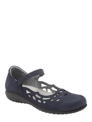 Naot Agathis Mary Jane Flat - Navy Velvet Nubuck Leather