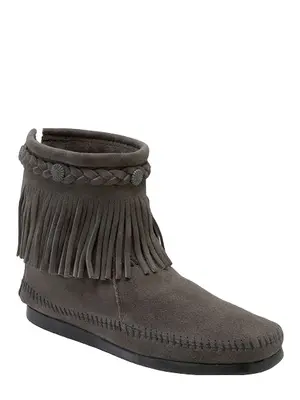 Minnetonka Minnetonka Fringe Bootie Grey