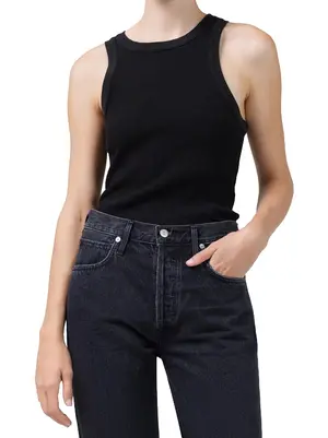 Citizens Of Humanity Isabel Rib Racerback Tank - Black