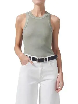 Citizens Of Humanity Citizens Of Humanity Isabel Rib Racerback Tank Spring Moss