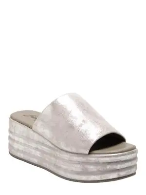 Free People Harbor Platform Sandals Silver