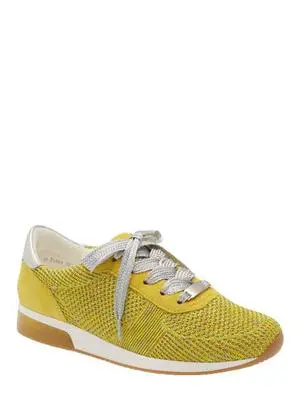 ARA Ara Leigh Lace-up Sneaker Yellow Fabric