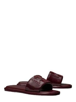 Tory Burch TORY BURCH Double-T Sport Slide Sandals Merlot