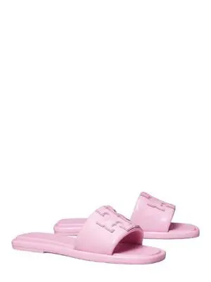 Tory Burch Tory Burch Double-T Leather Sport Slide Sandal Petunia