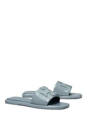 Tory Burch Tory Burch Double-T Leather Sport Slide Sandal Rainwater