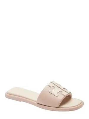 Tory Burch Tory Burch Double-T Leather Sport Slide Sandal Shell Pink/cream/gold