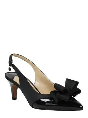 J. Reneé Gabino Slingback Pump - Black/ Black Fabric