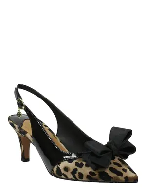J. Reneé J. Reneé Gabino Slingback Pump Brown/ Black Animal Print