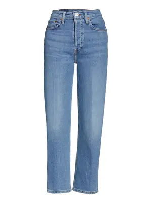 RE/DONE Originals High-Waist Stovepipe Jeans Blue Shadow