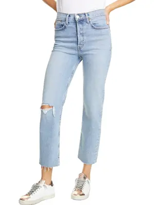 RE/DONE Originals High-Waist Stovepipe Jeans Cloudy Blue
