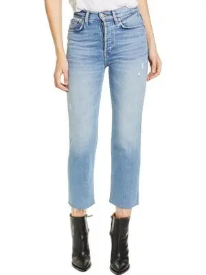 RE/DONE Originals High-Waist Stovepipe Jeans Light Stone