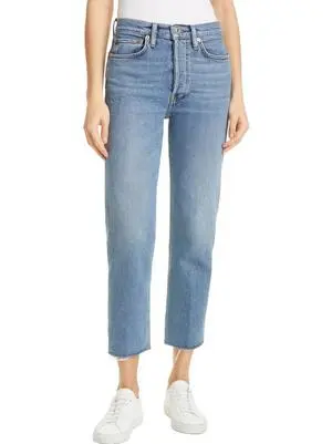 RE/DONE Originals High-Waist Stovepipe Jeans Medium Stone