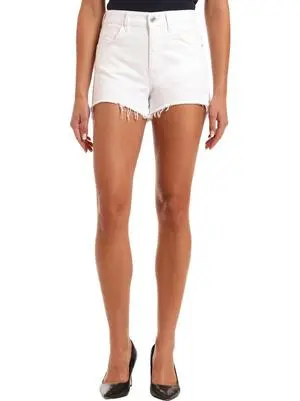 MAVI Rosie High-waisted Denim Shorts - White Ripped Str