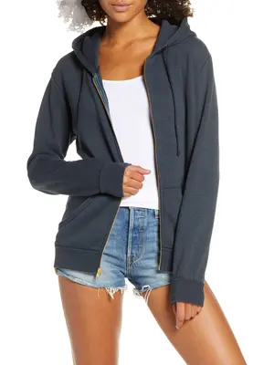 Aviator Nation Aviator Nation Bolt Zip Hoodie Charcoal