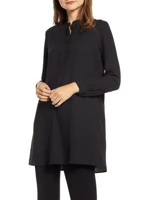 Anne Klein Nehru Tunic Shirt - Anne Black