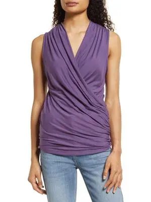 LOVEAPPELLA Loveappella Cross Drape Sleeveless Top