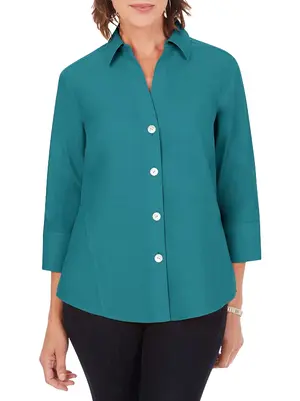 Foxcroft Foxcroft Paityn Non-Iron Cotton Shirt Alpine