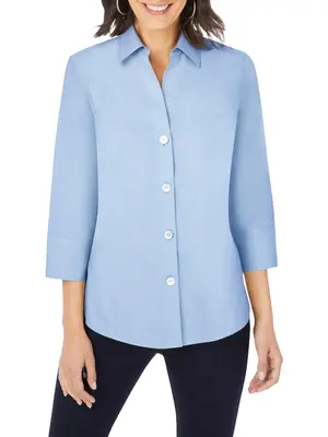 Foxcroft Foxcroft Paityn Non-Iron Cotton Shirt Blue Freesia