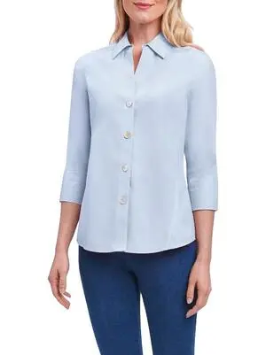 Foxcroft Paityn Non-iron Cotton Shirt - Blue Wave