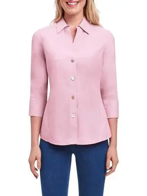 Foxcroft Paityn Non-iron Cotton Shirt - Chambray Pink