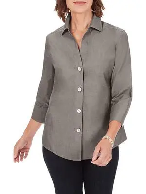Foxcroft Foxcroft Paityn Non-Iron Cotton Shirt Charcoal