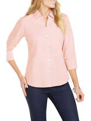 Foxcroft Foxcroft Paityn Non-Iron Cotton Shirt Cloud Coral