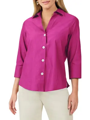 Foxcroft Foxcroft Paityn Non-Iron Cotton Shirt Fuchsia