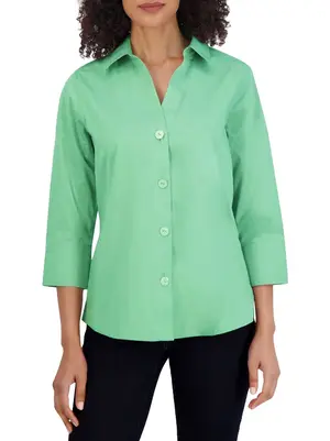 Foxcroft Foxcroft Paityn Non-Iron Cotton Shirt New Leaf