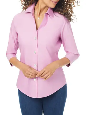 Foxcroft Foxcroft Paityn Non-Iron Cotton Shirt Rose Frost