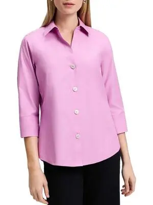 Foxcroft Paityn Non-iron Cotton Shirt - Rose Quartz