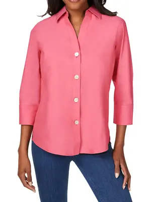 Foxcroft Foxcroft Paityn Non-Iron Cotton Shirt Rose Red