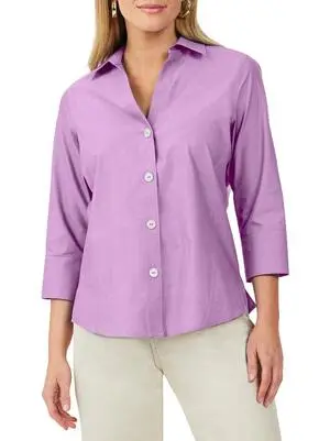 Foxcroft Foxcroft Paityn Non-Iron Cotton Shirt Soft Violet