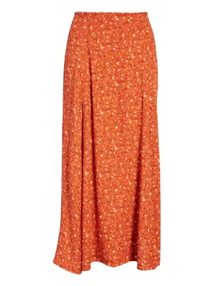 REFORMATION Zoe Side Slit Midi Skirt Balsam