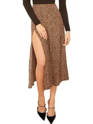 REFORMATION Zoe Side Slit Midi Skirt Bengal
