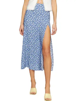 REFORMATION Zoe Side Slit Midi Skirt Romi